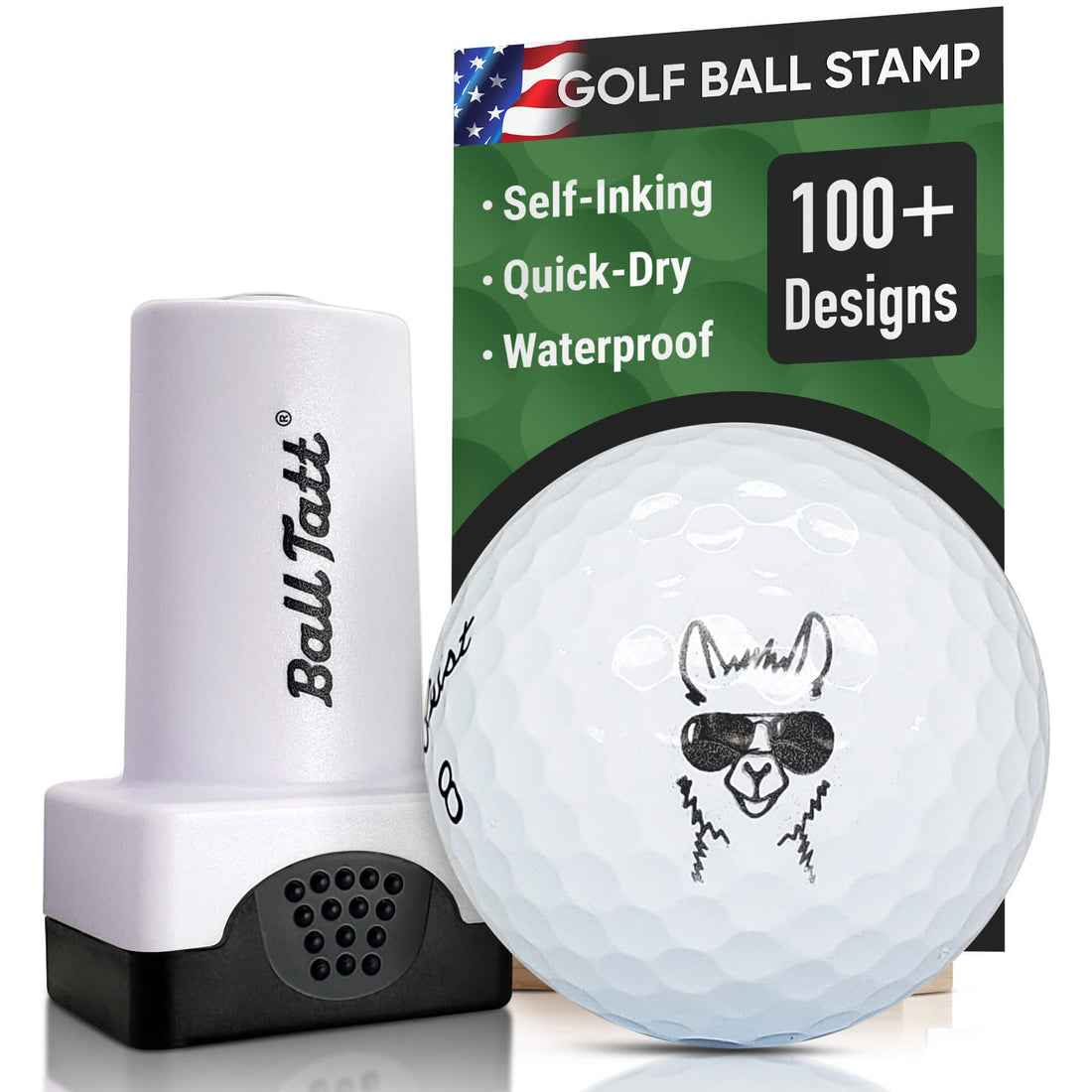 Llama Ball Tatt Golf Ball Stamp, Quick-Dry, Waterproof, Fade Resistant ...